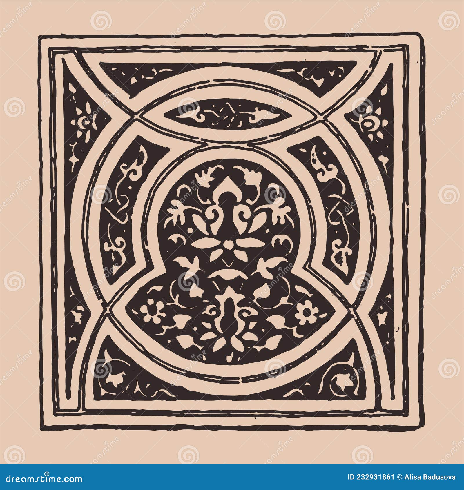 Ancient Antique Traditional Frame Ornament Stock Vector - Illustration ...