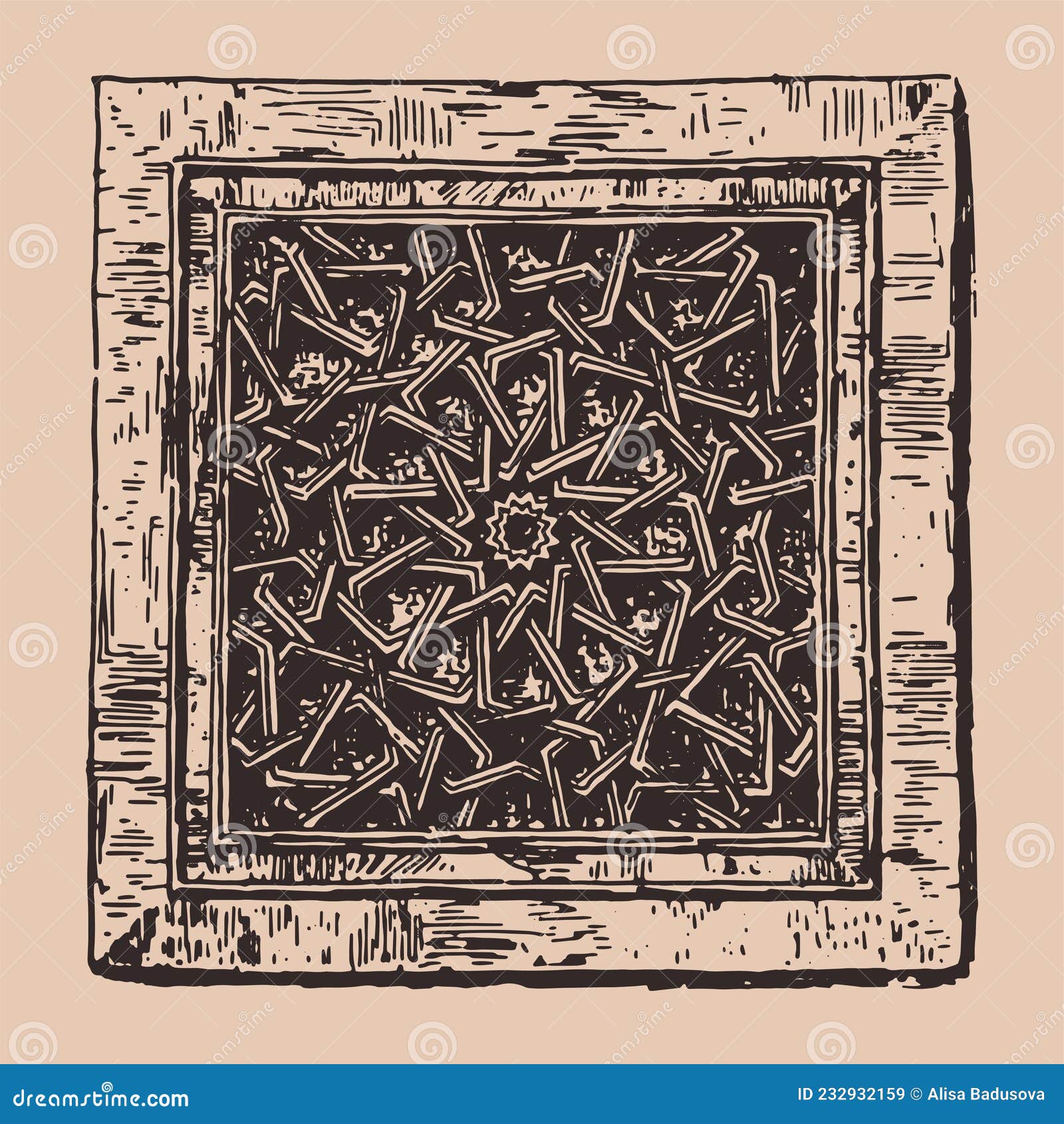 Ancient Antique Traditional Frame Ornament Stock Vector - Illustration ...