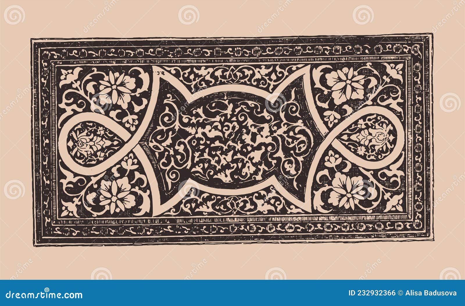 Ancient Antique Traditional Frame Ornament Stock Vector - Illustration ...