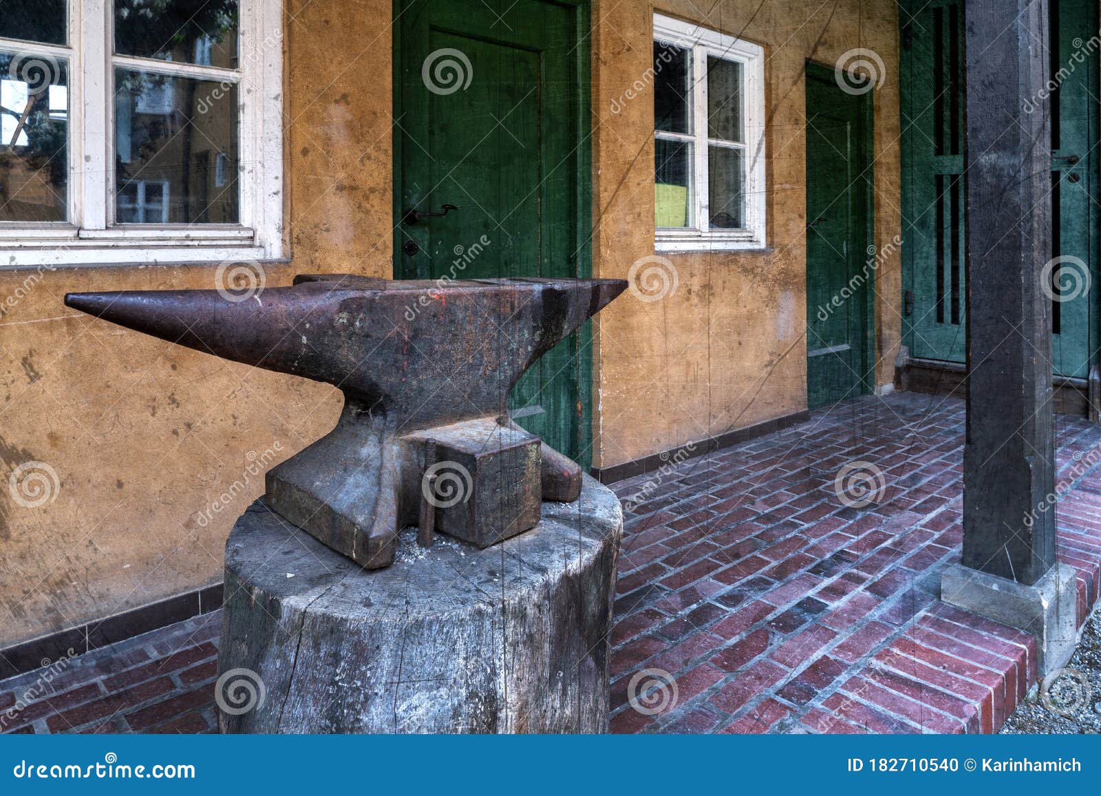 Ancient Anvil As Decoration in Front of a House Stock Photo - Image of ...