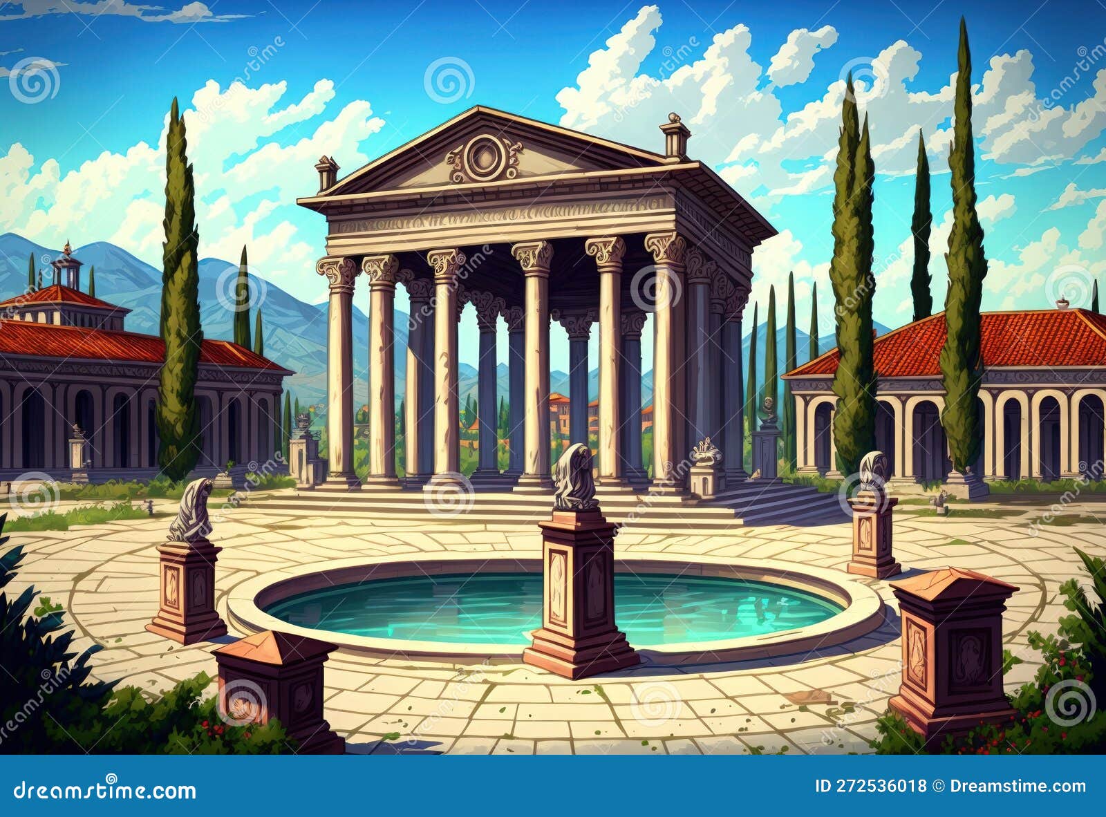 The Ancient Aphrodisias Citys Agora Square Stock Illustration ...