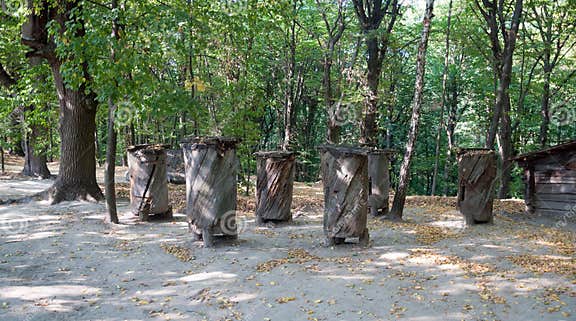 Ancient apiary in the park stock photo. Image of historical - 59739994
