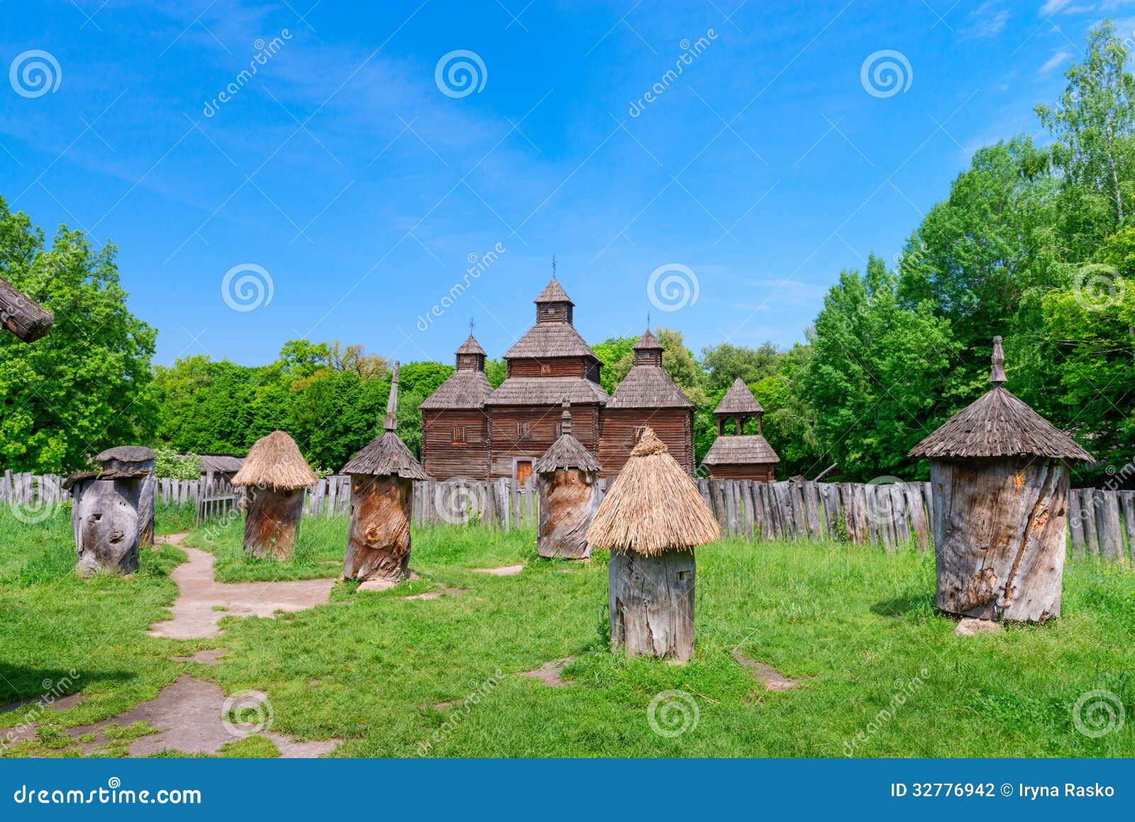 Ancient Apiary in Wooden Bee Hive Stock Photo - Image of historic ...