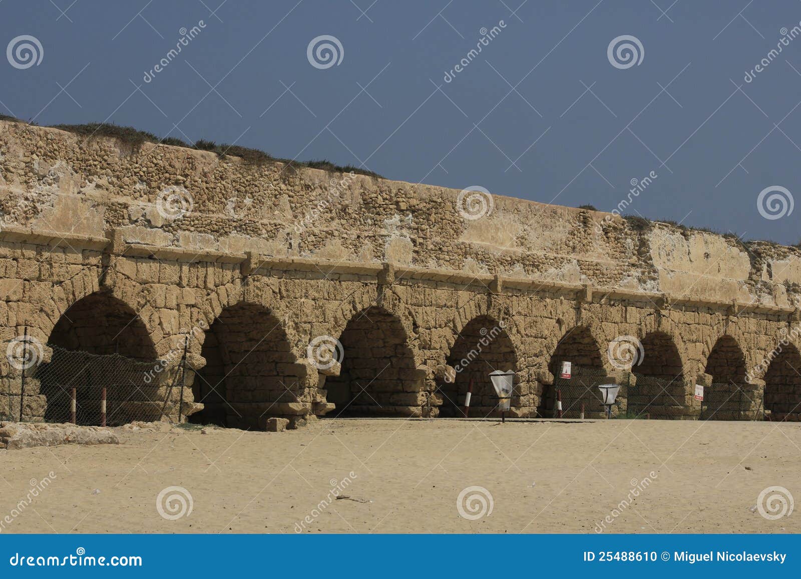 Ancient Aqueduct at Caesarea Maritima Stock Photo - Image of israel ...
