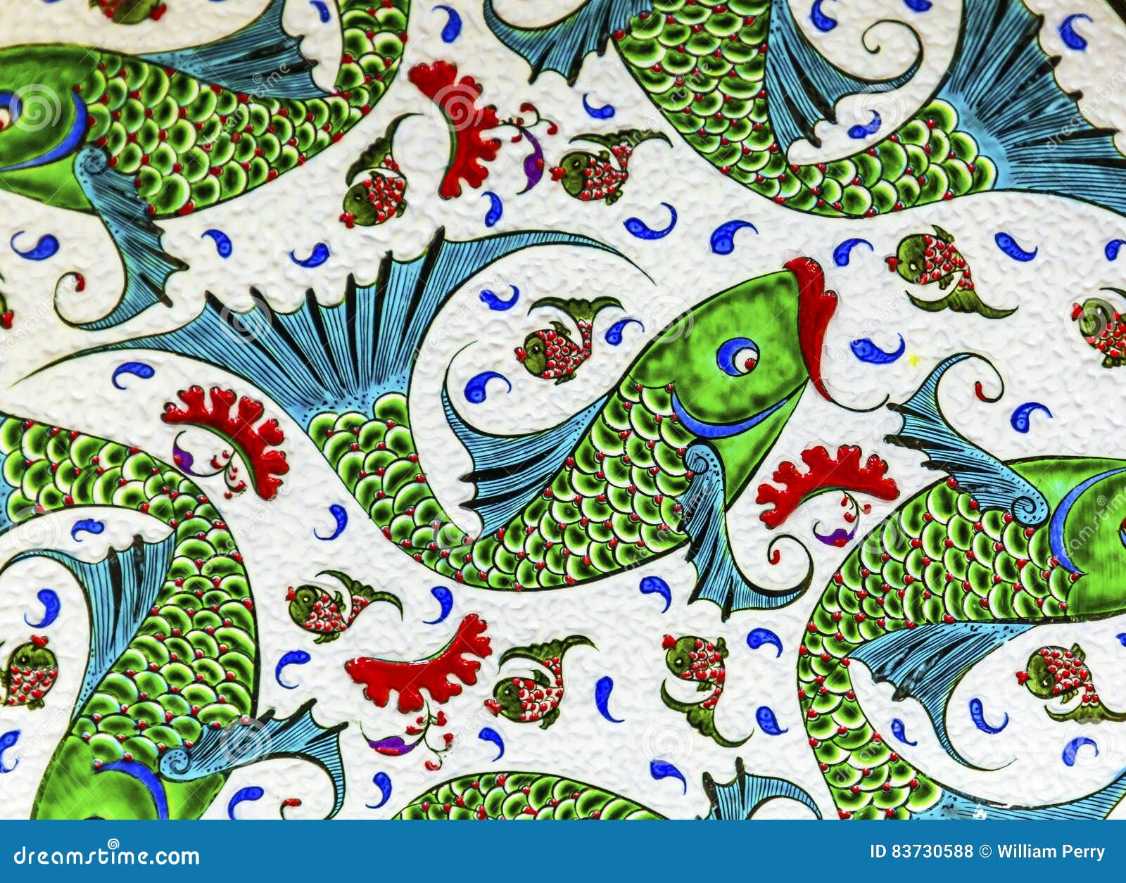 Ancient Arab Fish Designs Pottery Jordan Stock Photo - Image of ...
