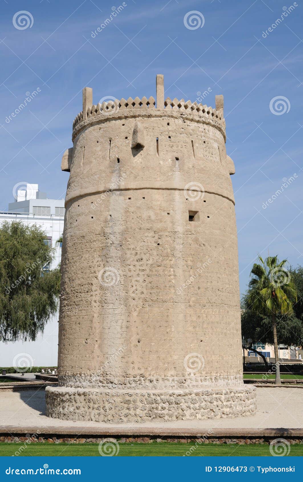 Ancient Arabic Fortress in Dubai Stock Image - Image of tower, culture ...