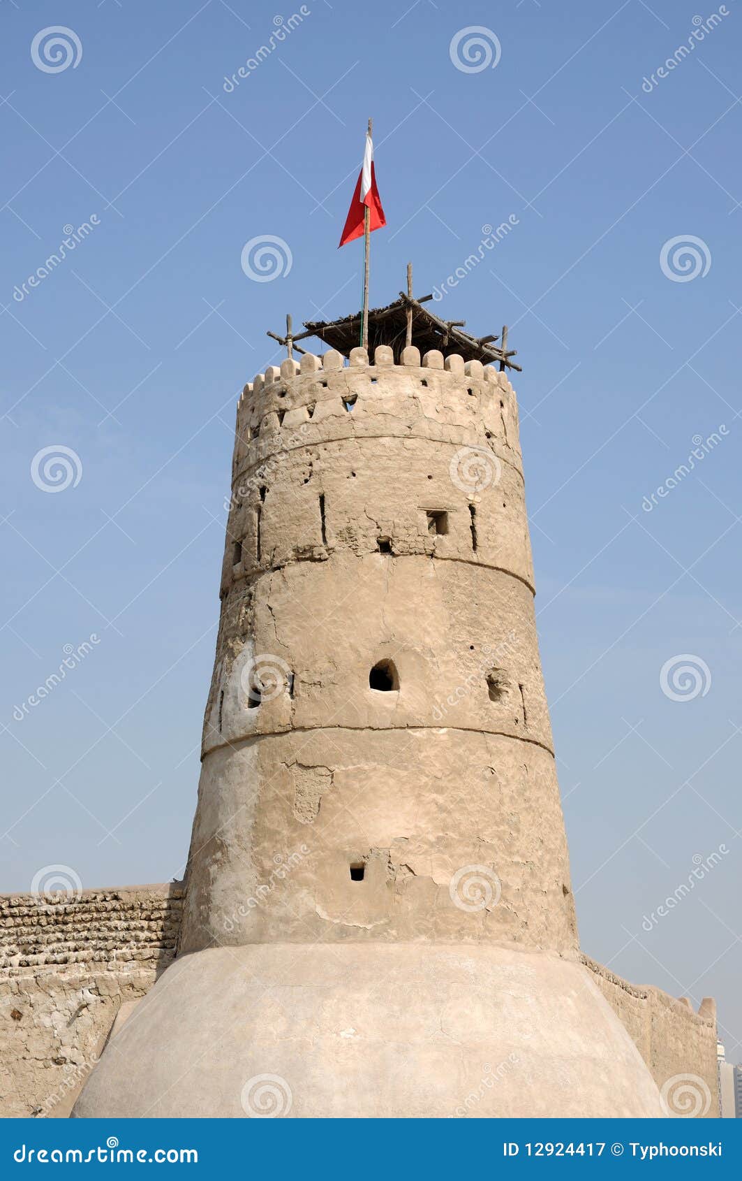 Ancient Arabic Fortress in Dubai Stock Image - Image of vertical, adobe ...