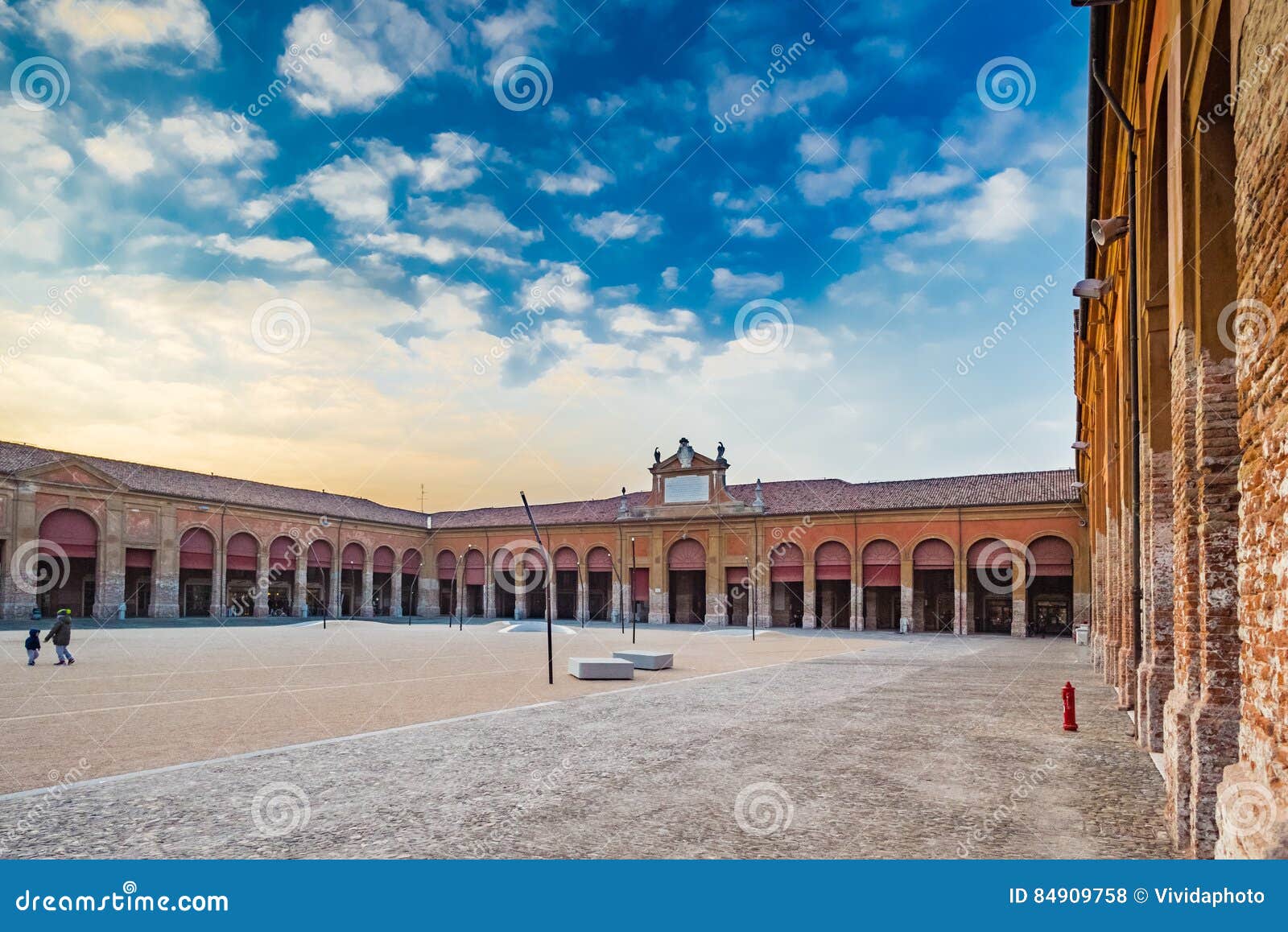 Ancient arcade stock photo. Image of quadrangle, emilia - 84909758