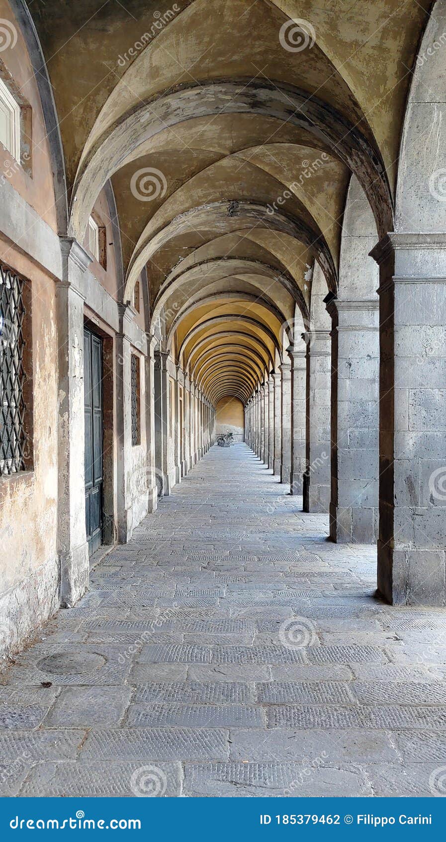 Ancient Arcade Gallery in Lucca Stock Photo - Image of history, arch ...