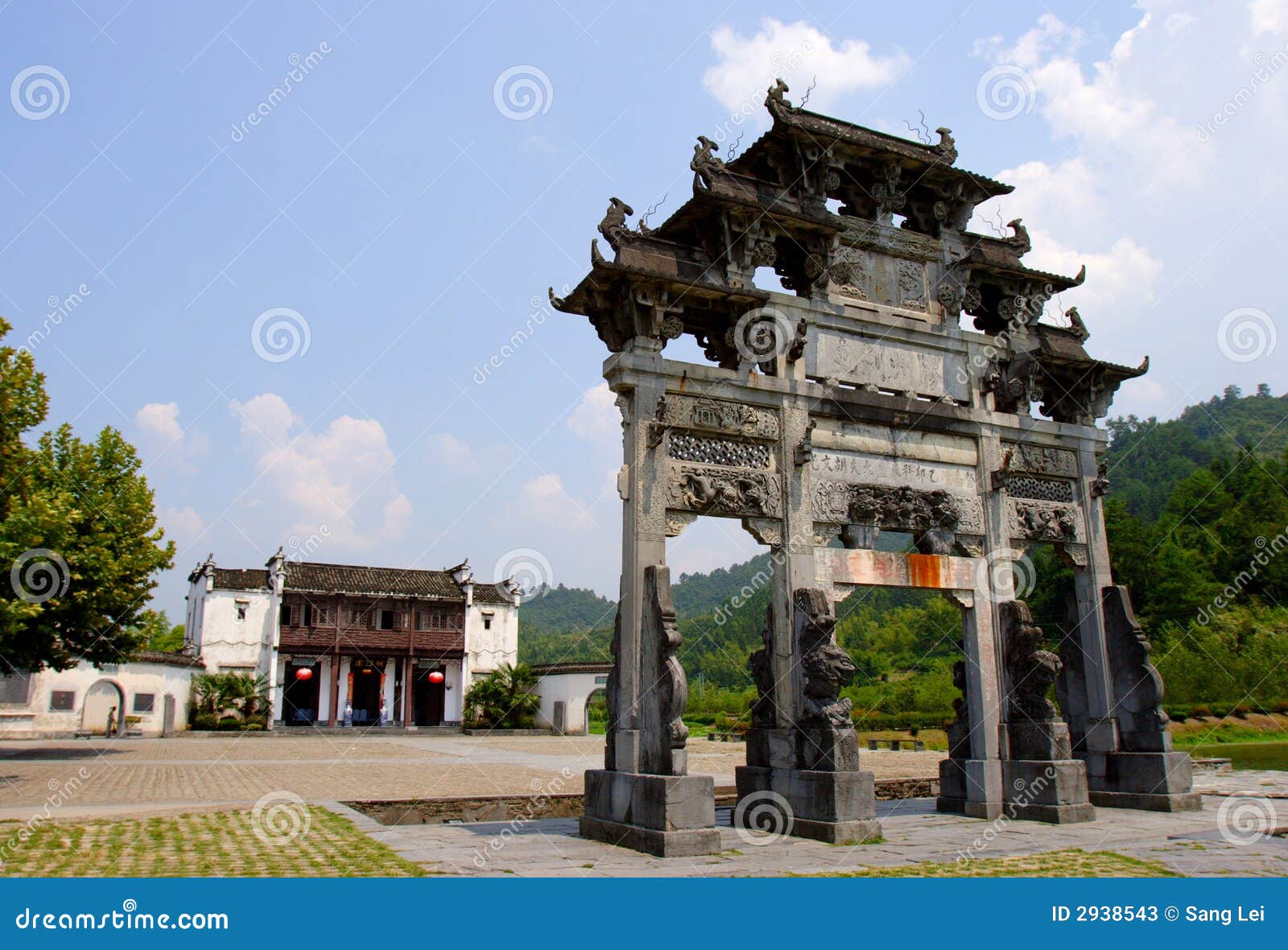 Ancient Memorial Arch in Hongcun Stock Image - Image of asia, classic ...