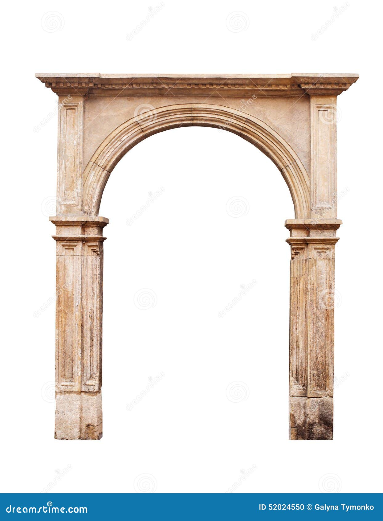 Ancient Arch Isolated on White Background Stock Photo - Image of growth ...