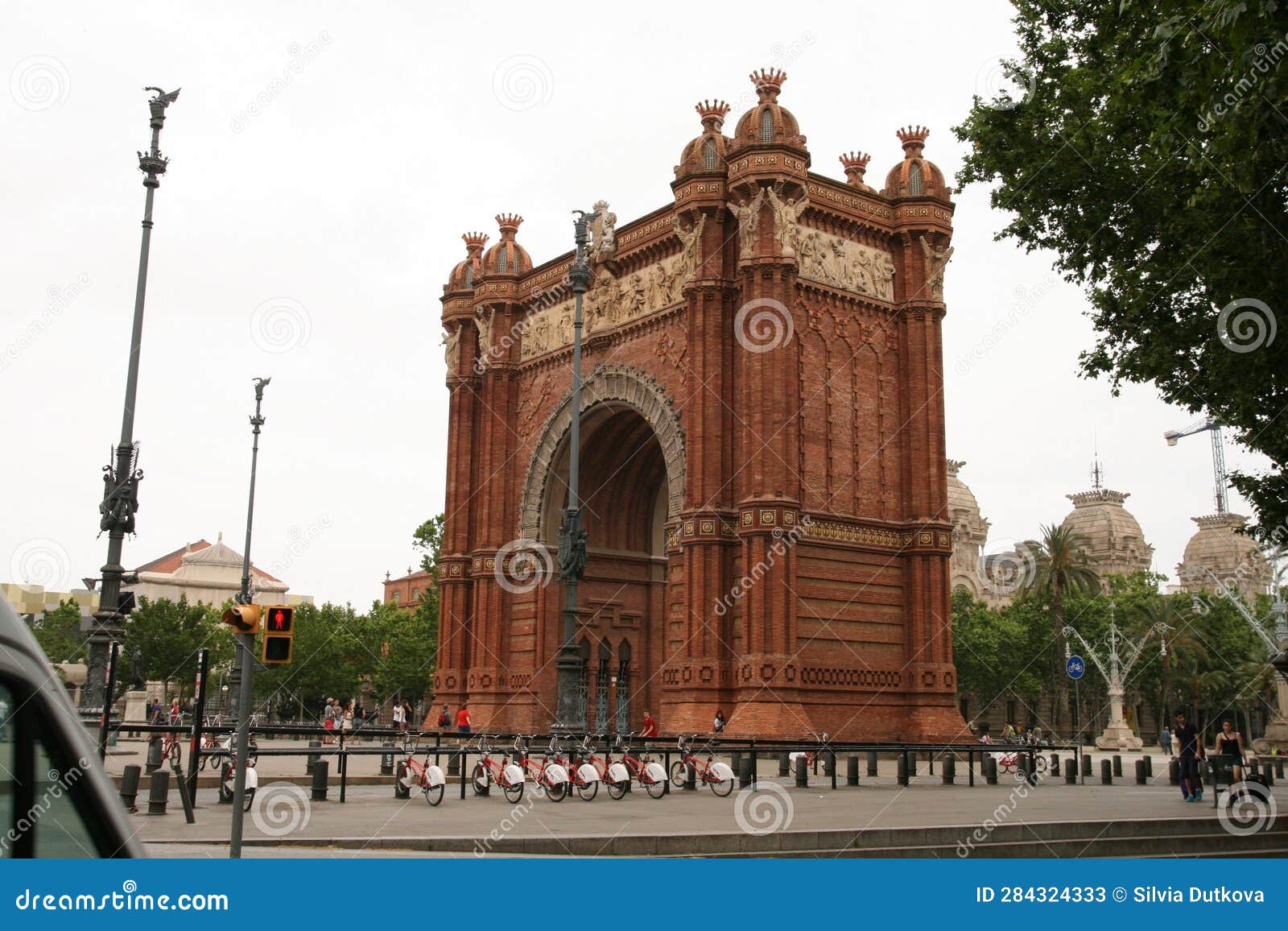 The Ancient Arch of Peace in Barcelona, Spain, Europe Stock Image ...
