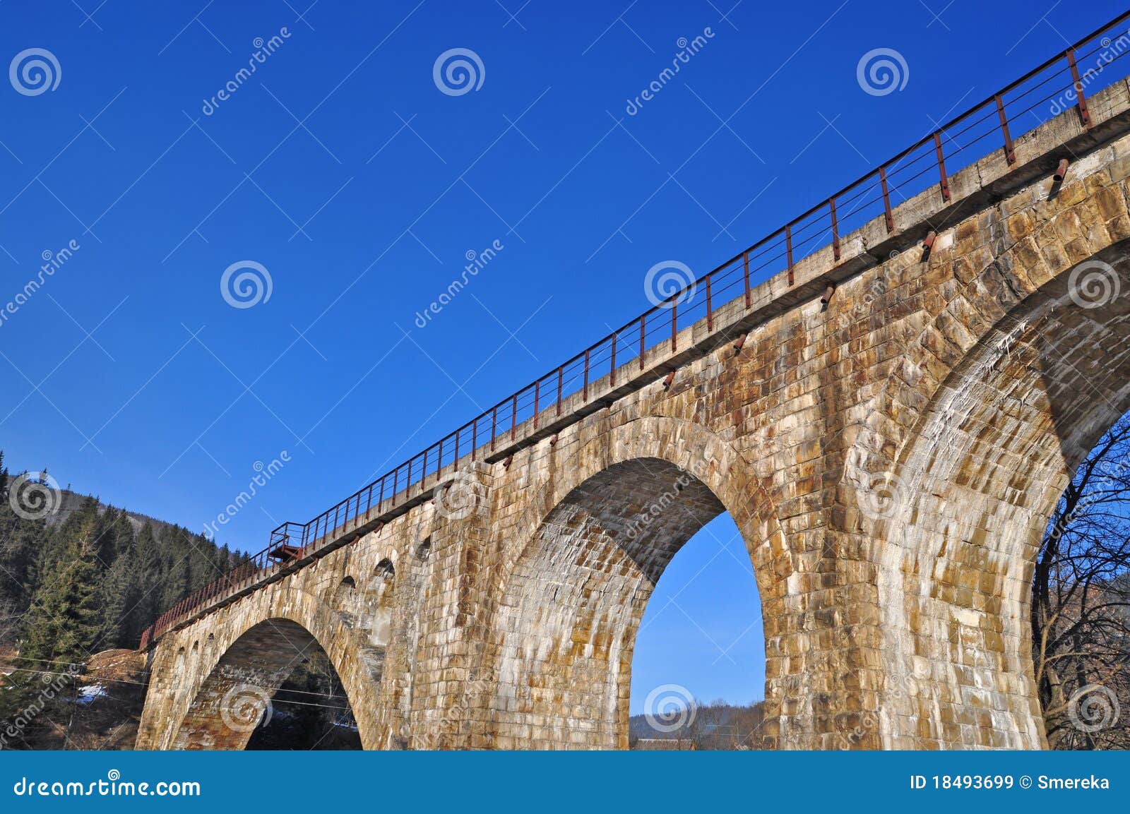 The Ancient Arch Railway Bridge from a Stone Stock Image - Image of ...