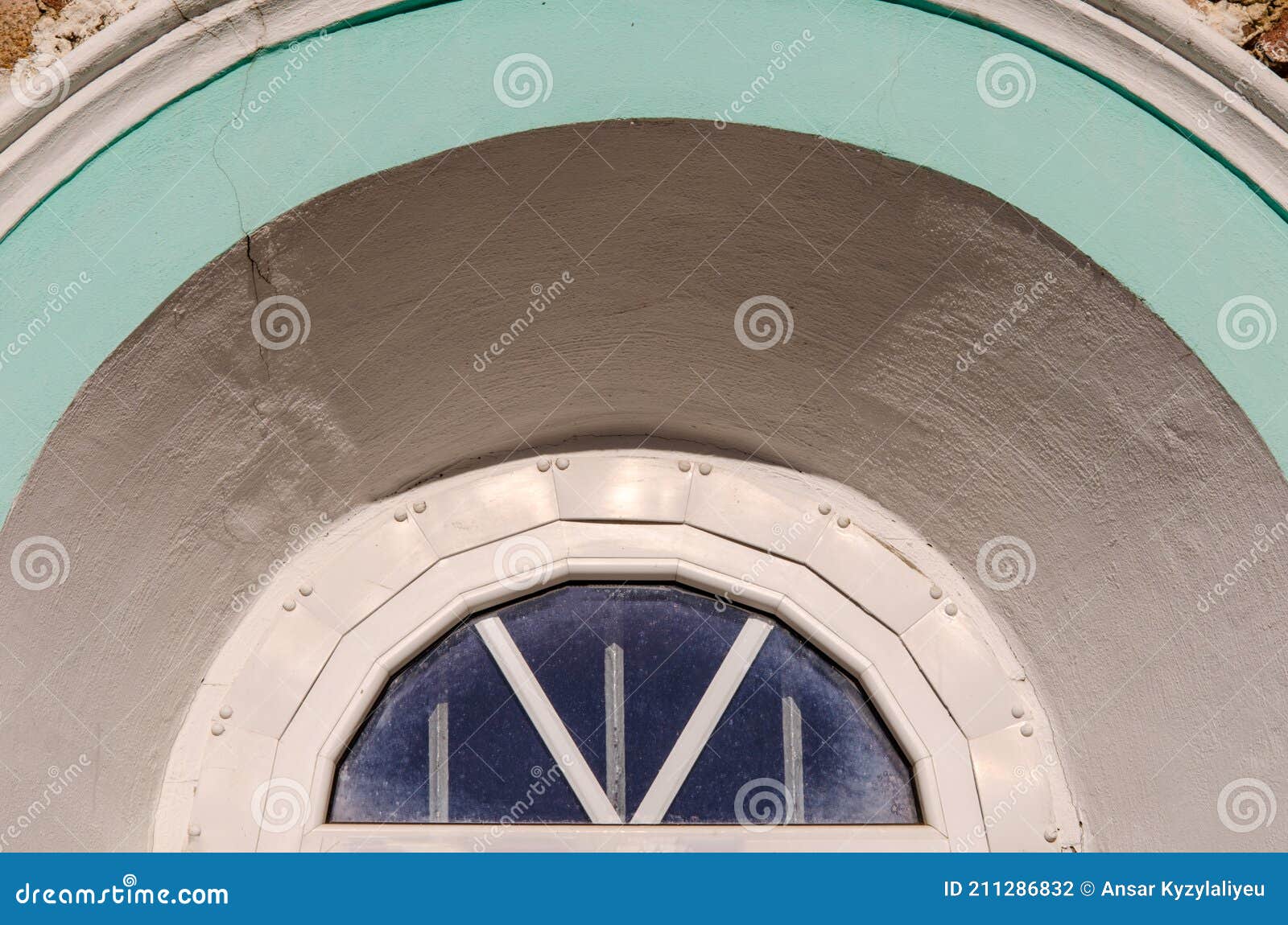 Ancient Arched Glass Windows Installed in a Stone Castle Wall Stock ...