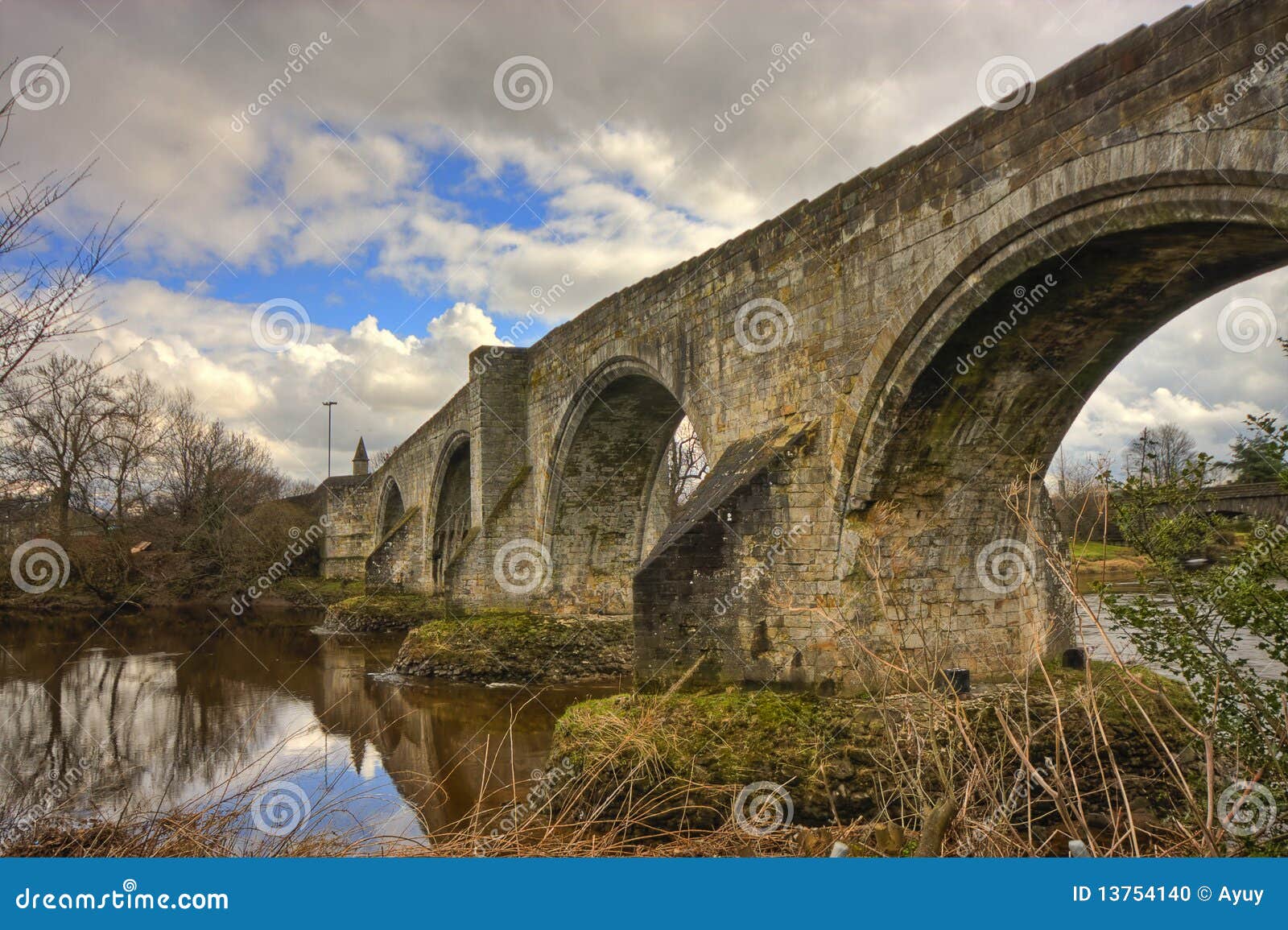 Ancient Arched Stone Bridge Stock Photo - Image of medieval, river ...
