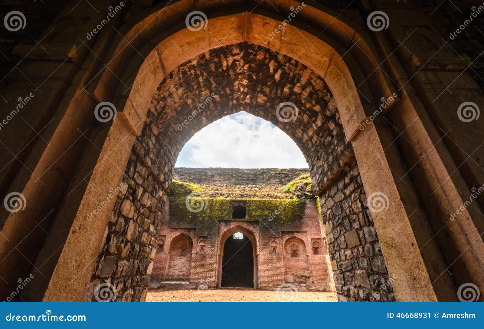 Ancient Arches Through The Brick Walls Stock Image | CartoonDealer.com ...