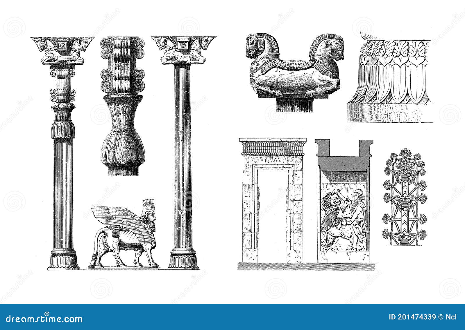 Ancient Architectural Columns and Elements | Antique Architectural ...