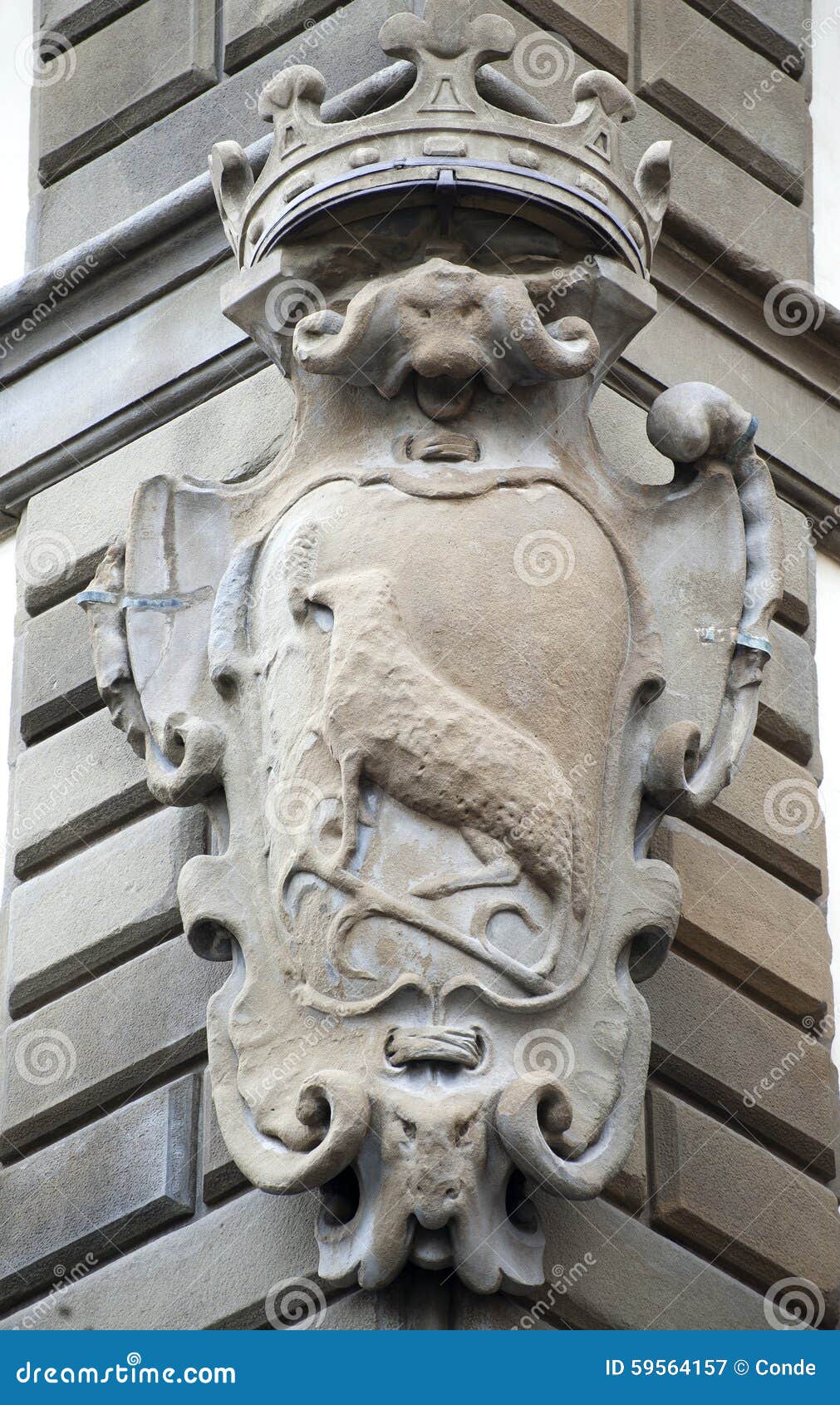 Ancient Architectural Element. Shield. Stock Image - Image of ...