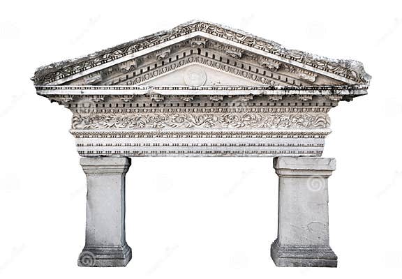 Ancient Architectural Temple Frontispiece with Stone Arcade Archway ...
