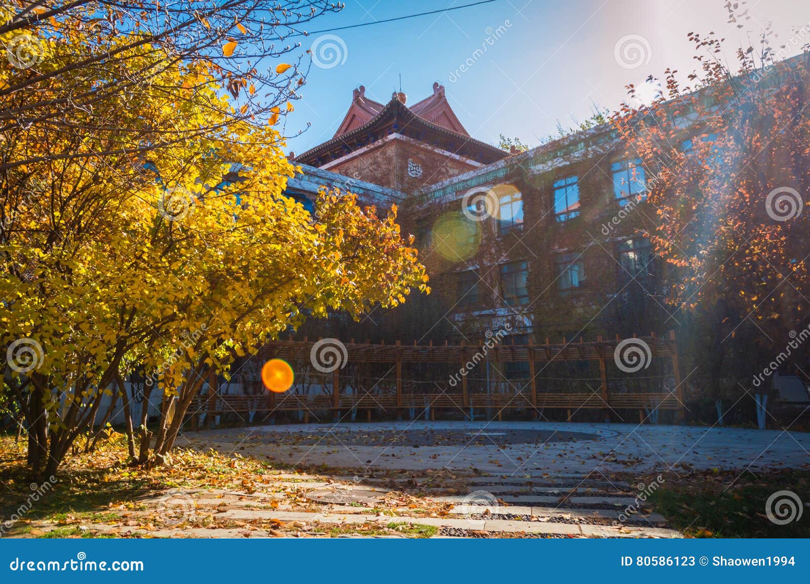 Ancient Architecture in Autumn Stock Image - Image of colourful, gable ...
