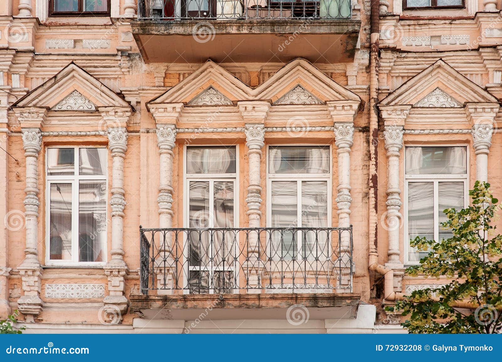 Ancient Architecture Building with Windows in Classic Style Stock Photo ...