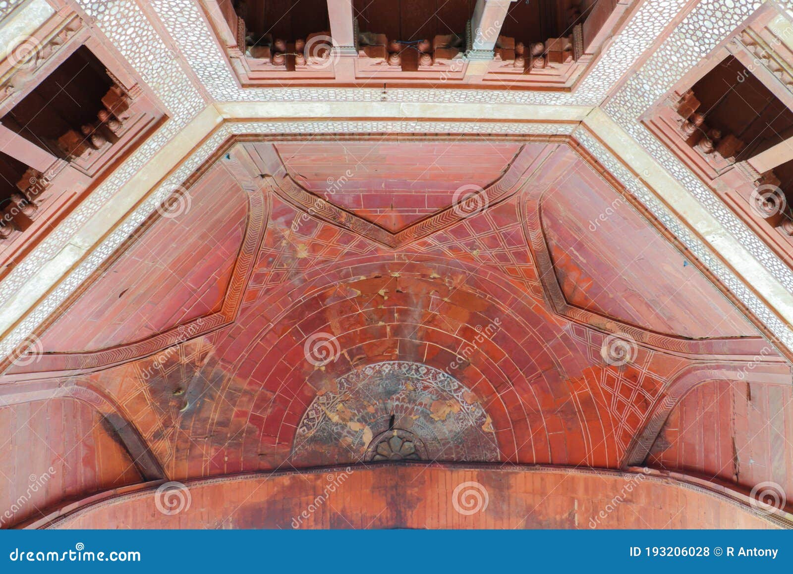 Ancient Architecture Ceiling Design in Pink Colour Stock Photo - Image ...