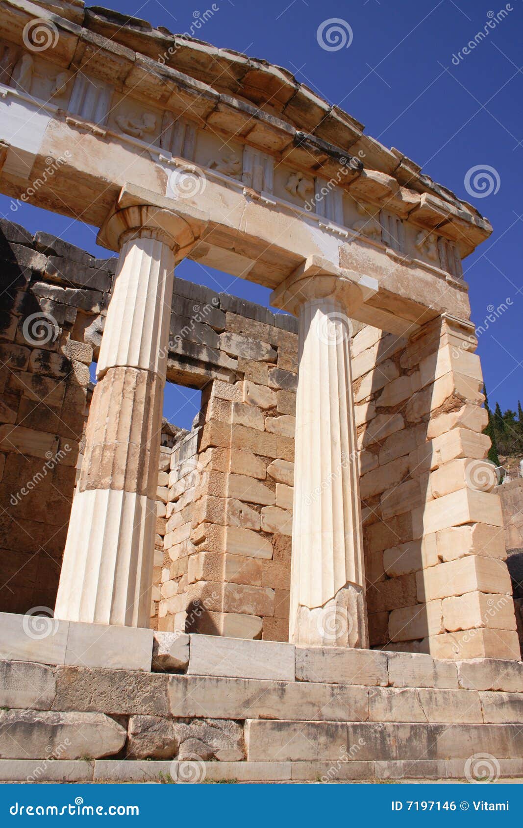 Ancient Architecture in Delphi, Greece Stock Photo - Image of column ...