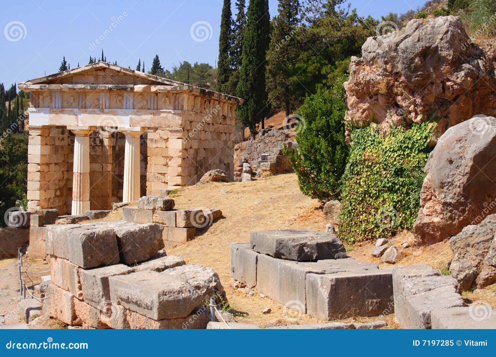 Ancient Architecture in Delphi, Greece Stock Image - Image of ancient ...
