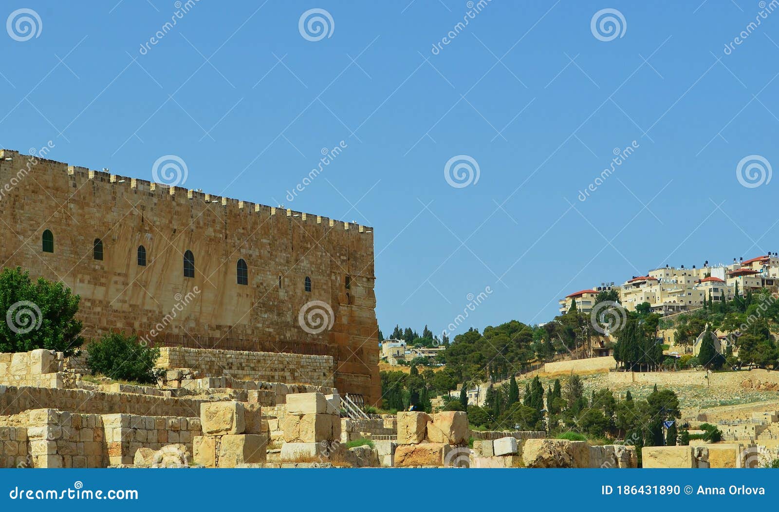 Ancient Architecture of Jerusalem Stock Photo - Image of view, mountain ...