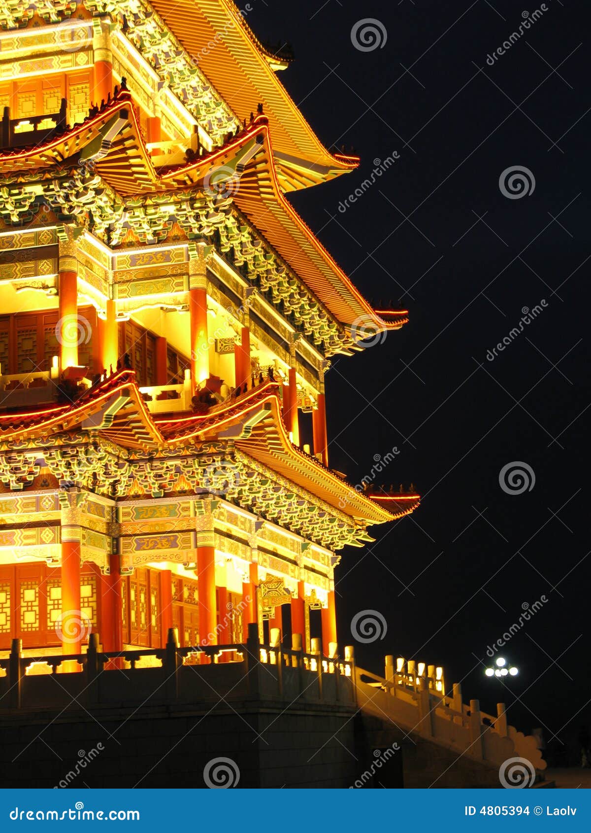 Ancient Architecture Night Lights Stock Photo - Image of bright ...