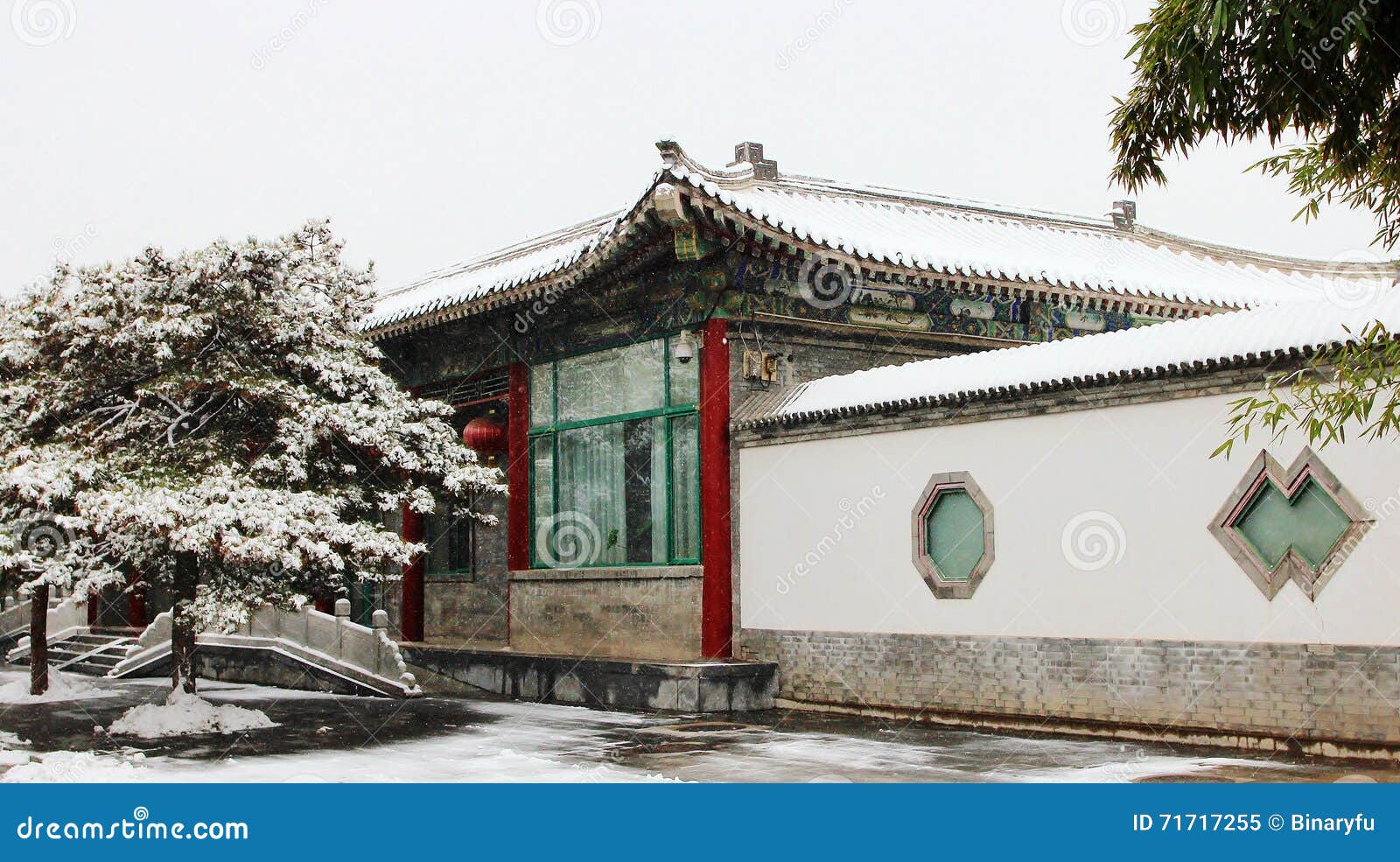An Ancient Architecture in Snow Stock Image - Image of dynastry, built ...