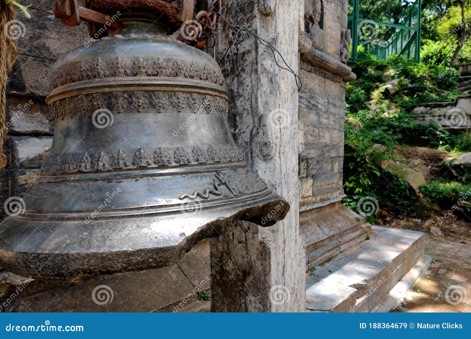 Ancient Architecture of a Temple Bell. an Ancient Large Broken Stock ...