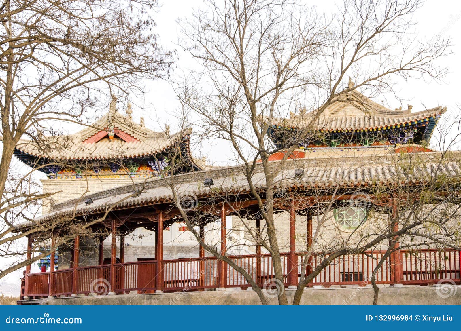 Ancient Architecture with Tree in Winter Stock Photo - Image of ...