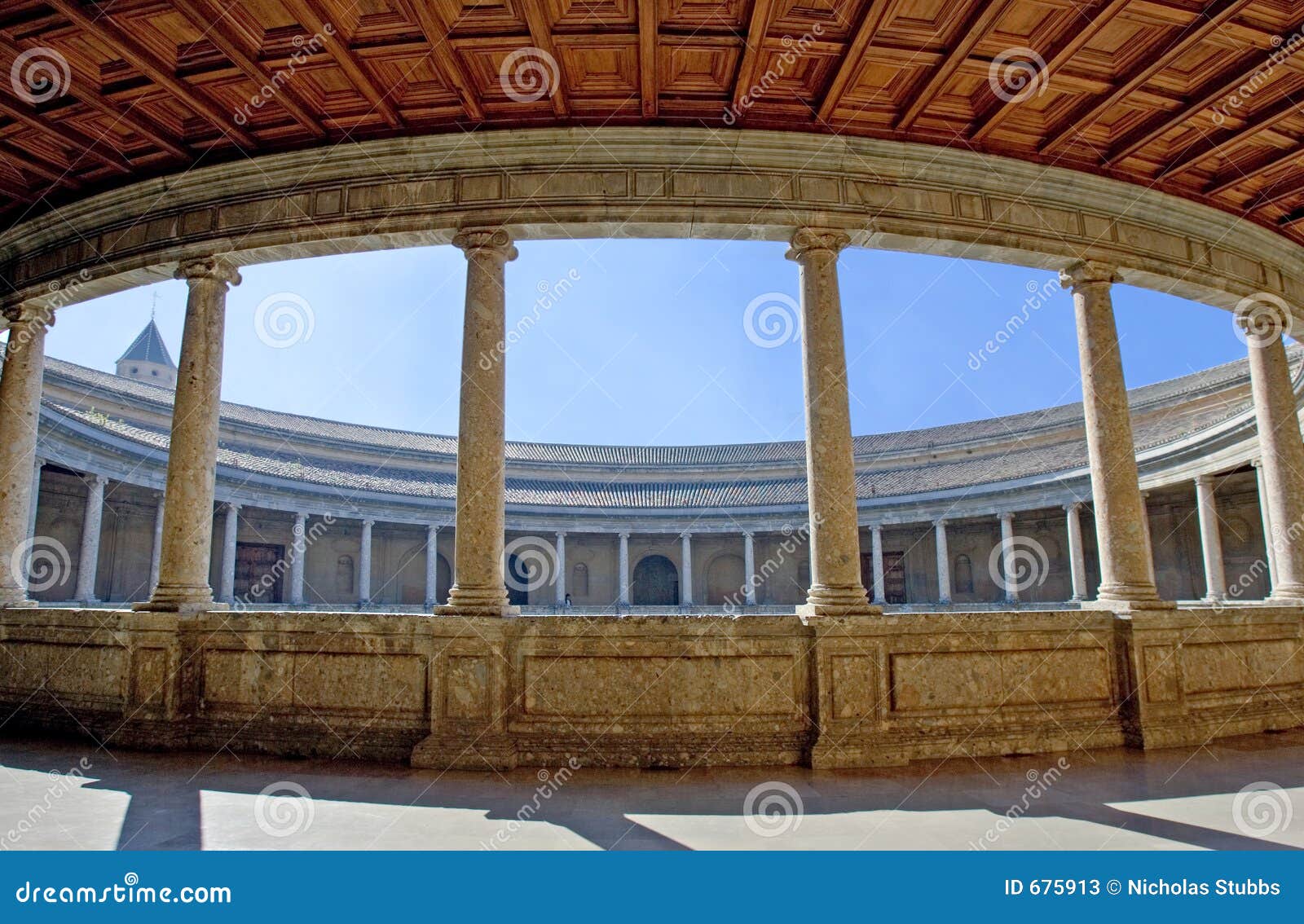 Ancient Arena in the Alhambra Palace in Spain Stock Image - Image of ...