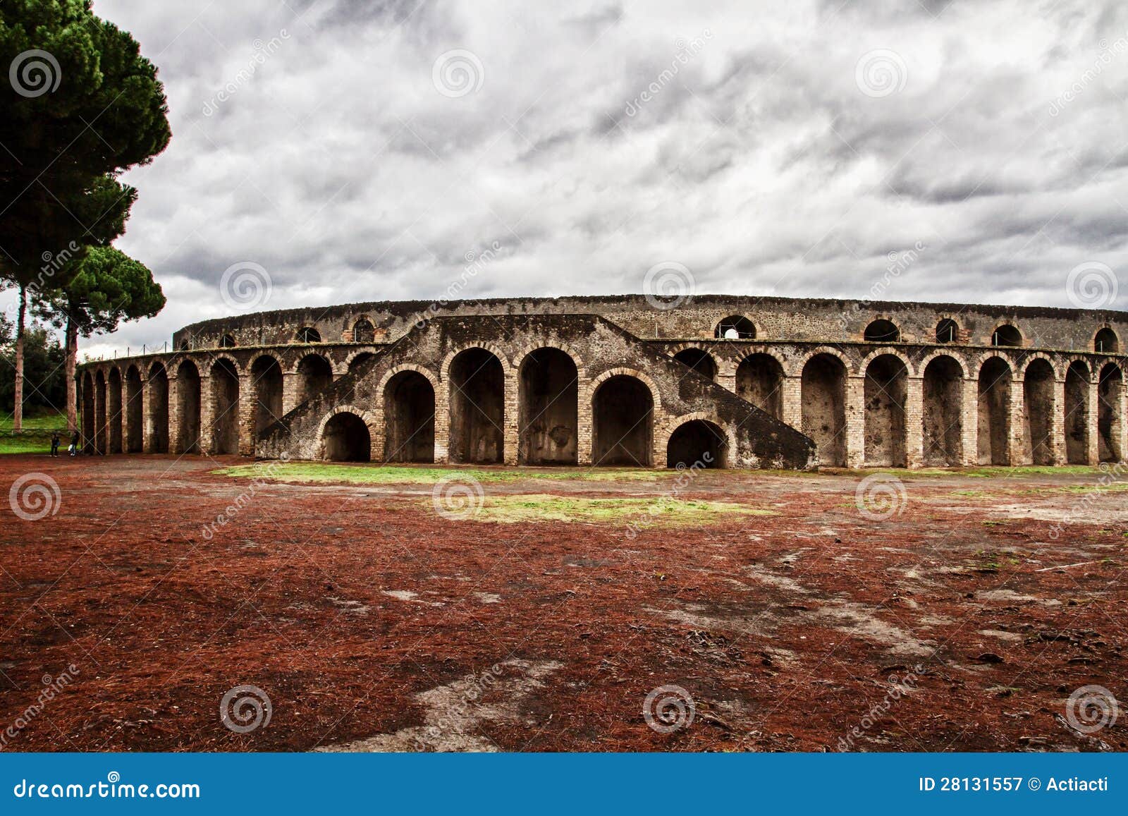 Ancient arena in Pompeii stock image. Image of background - 28131557