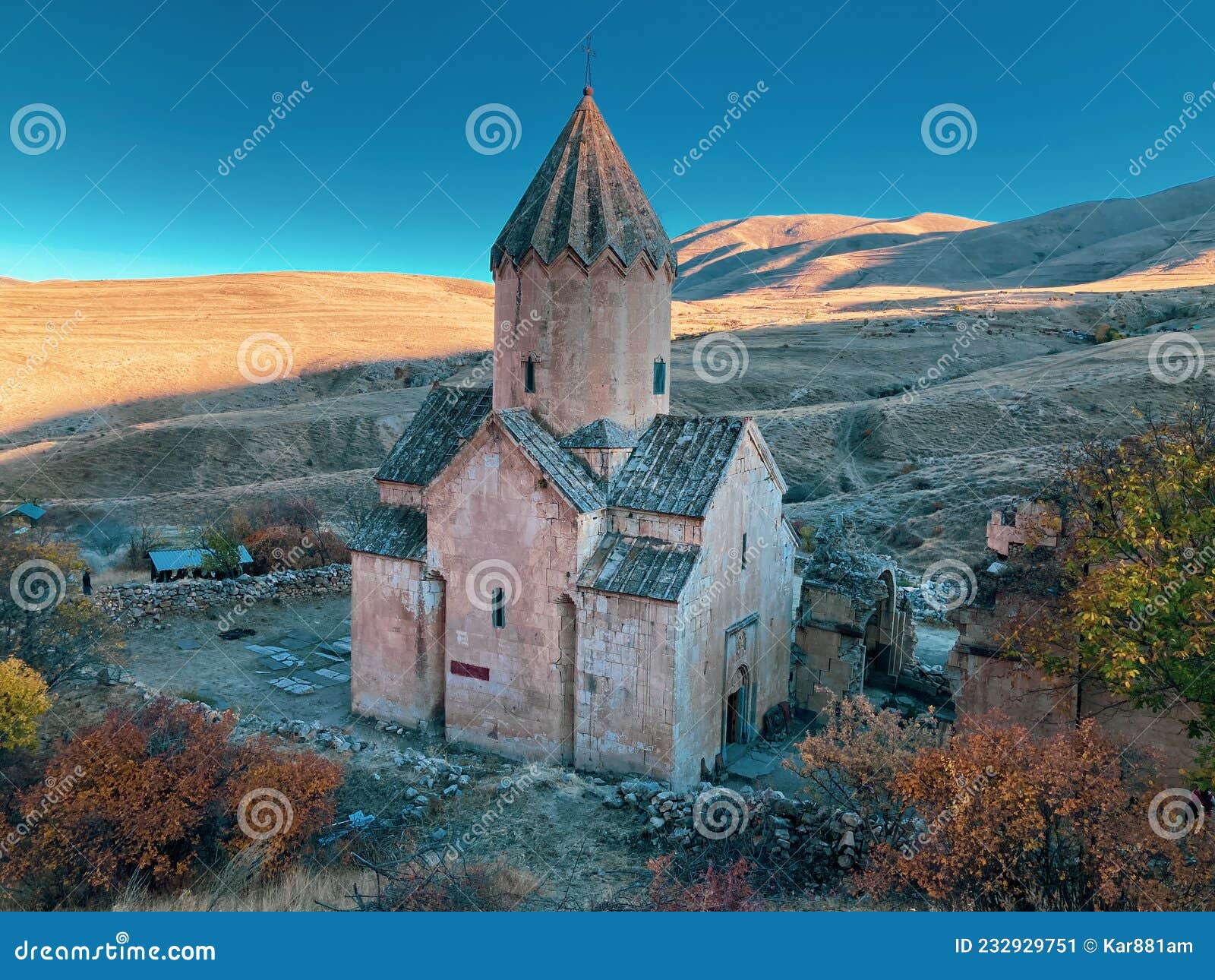 The Ancient Armenian St. Karapet Monastery in the Fall Stock Image ...