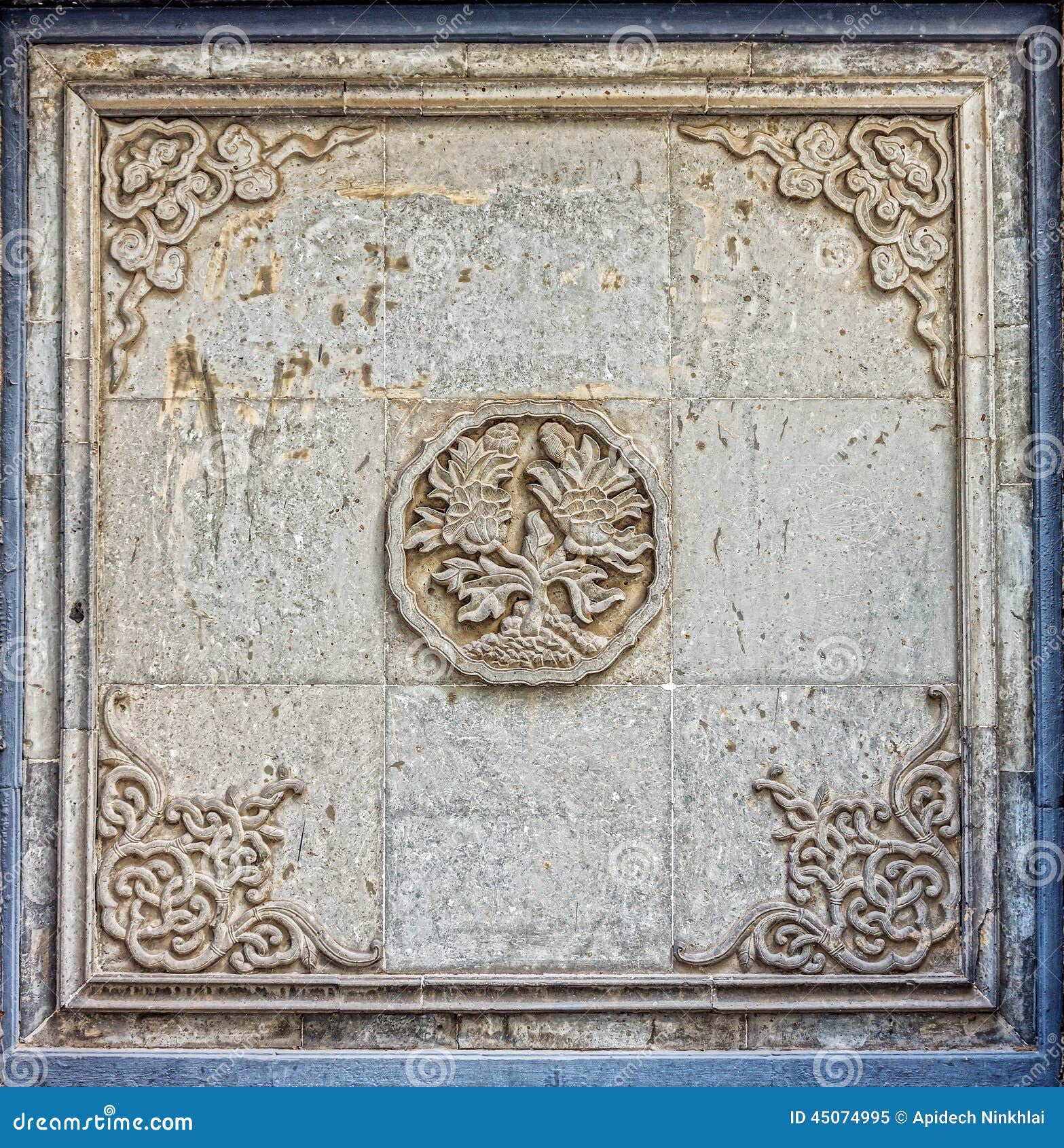 Ancient Art Frame in Temple Stock Image - Image of embossing, culture ...