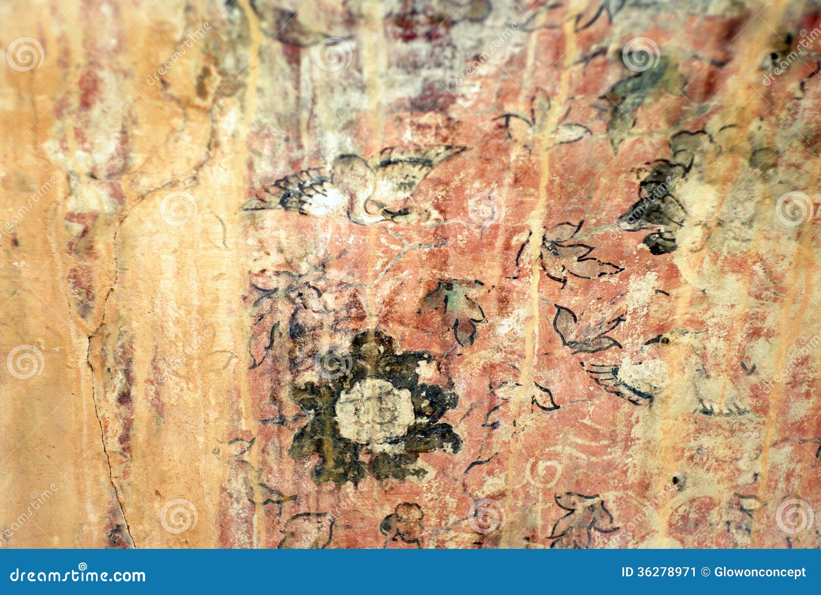 Ancient Art Wall Painting Texture Background Stock Image - Image of ...