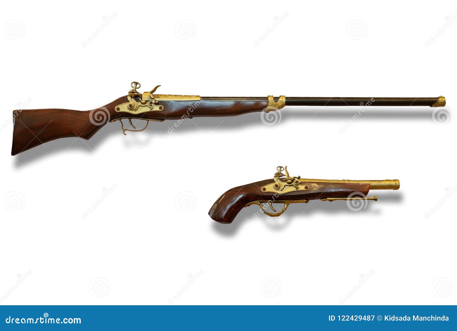 Ancient articles gun stock image. Image of warrior, isolated - 122429487