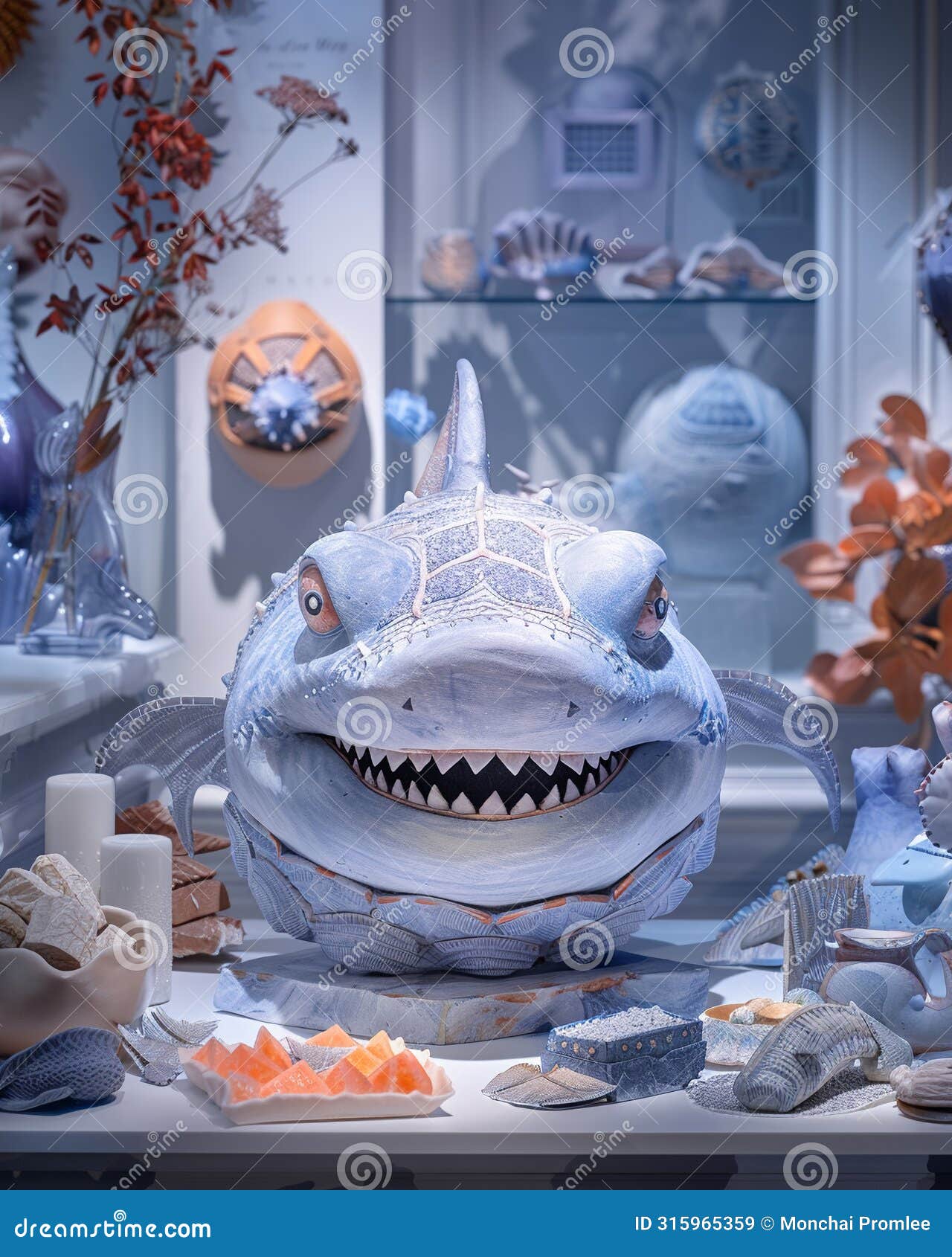 A Shark Sculpture Made From Recycled Scrap Metal Head Made Of Gears ...