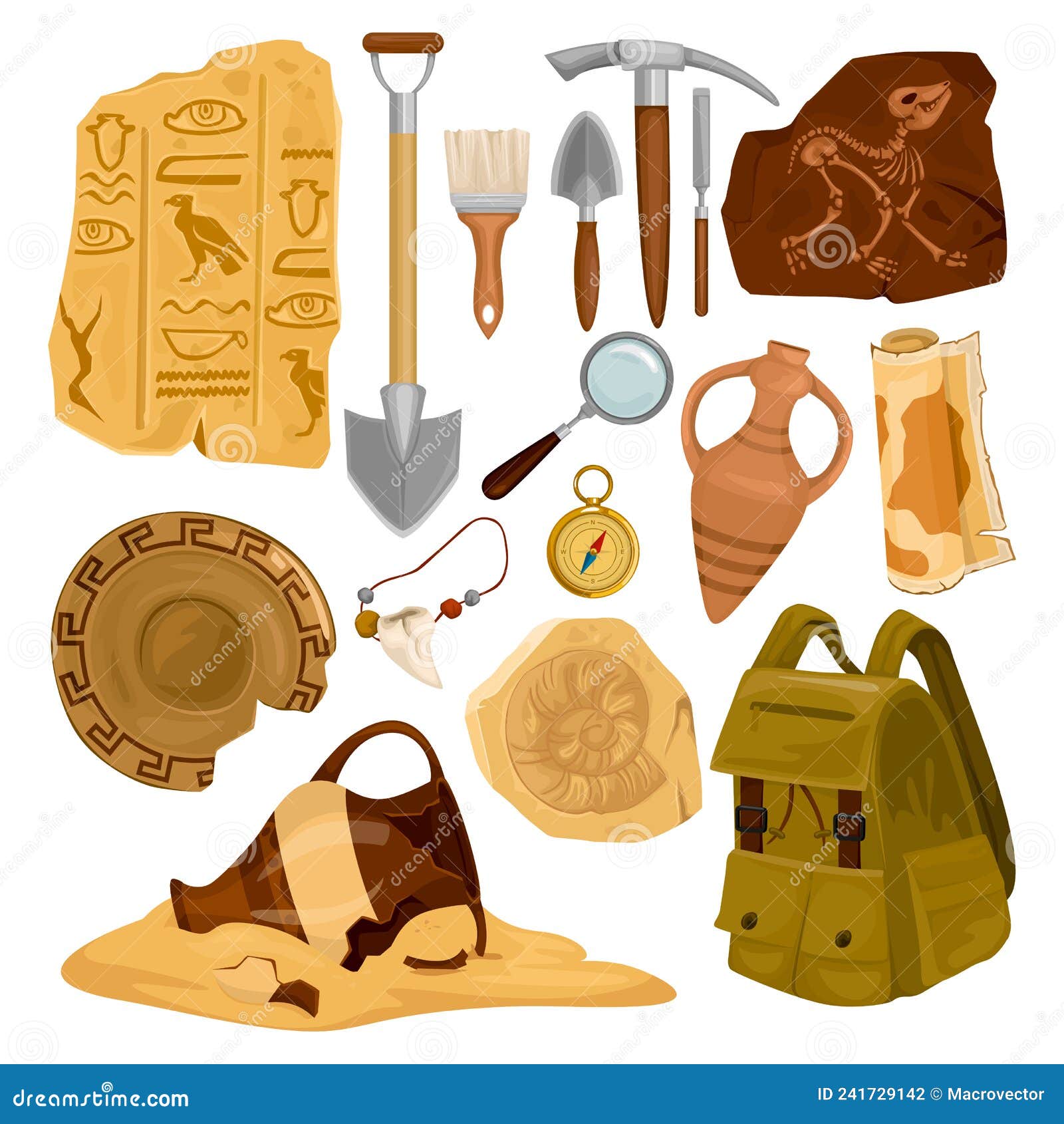 Ancient Artifacts Icon Set stock vector. Illustration of history ...