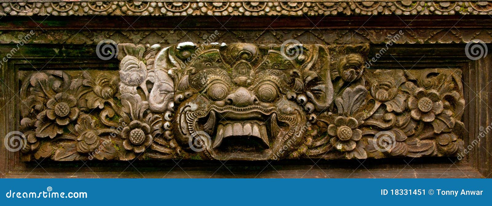 Ancient Asian Stone Carving Stock Image - Image of weathered, bali ...