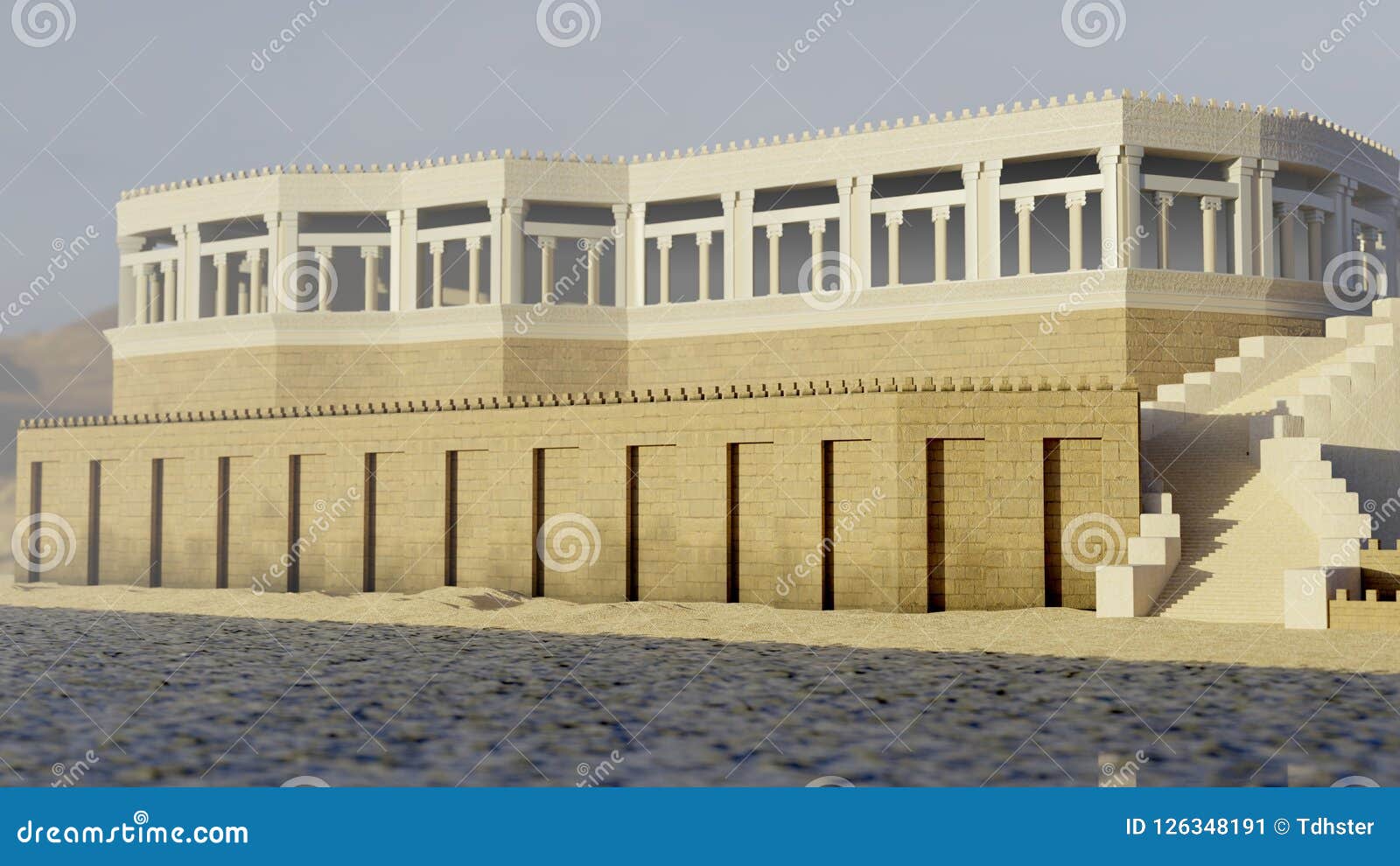 Ancient Assyrian Palace 3d Illustration Stock Illustration ...