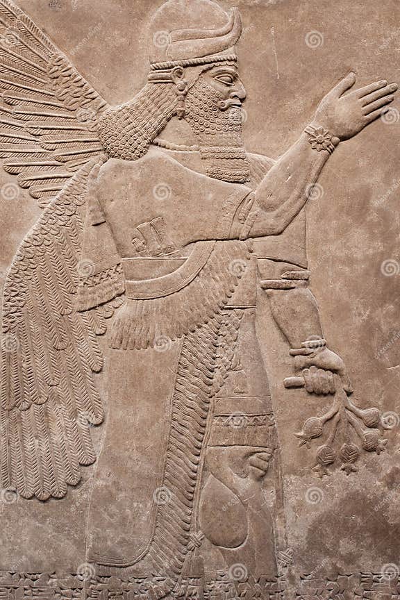 Ancient Assyrian Winged God Stock Image - Image of historic, museum ...