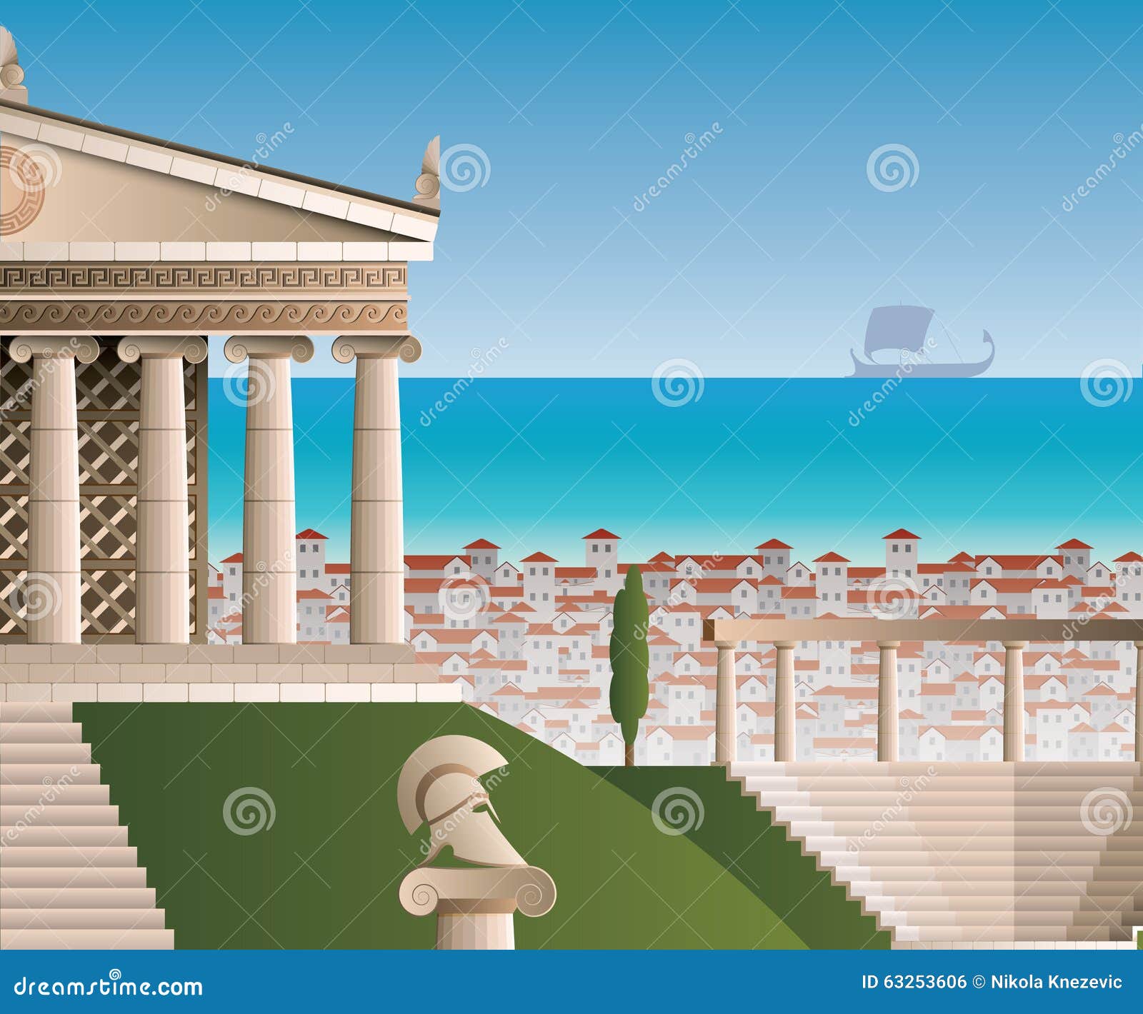 Ancient Athens Illustration Stock Illustration - Image: 63253606