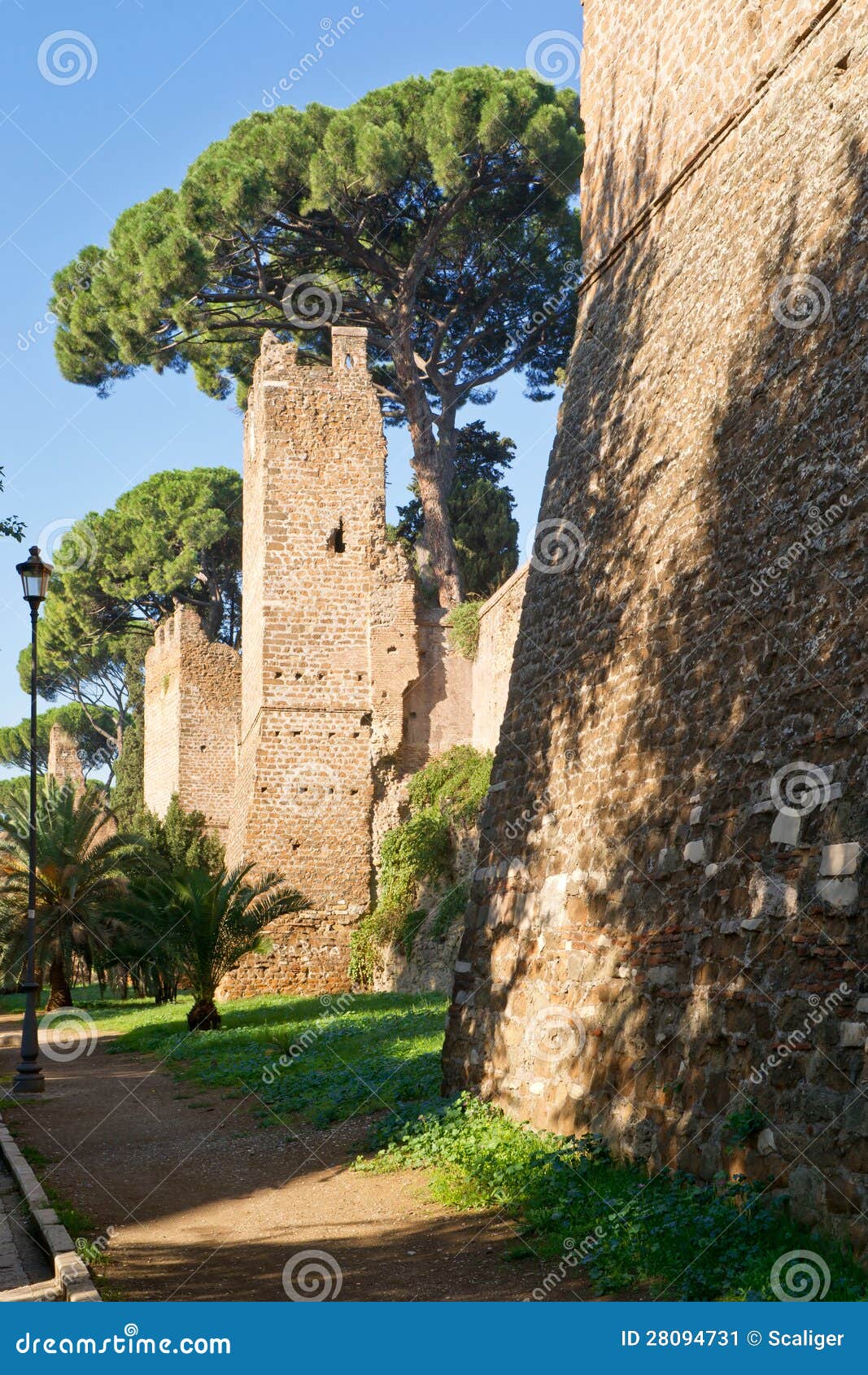 The Ancient Aurelian Walls in Rome Stock Image - Image of archeology ...