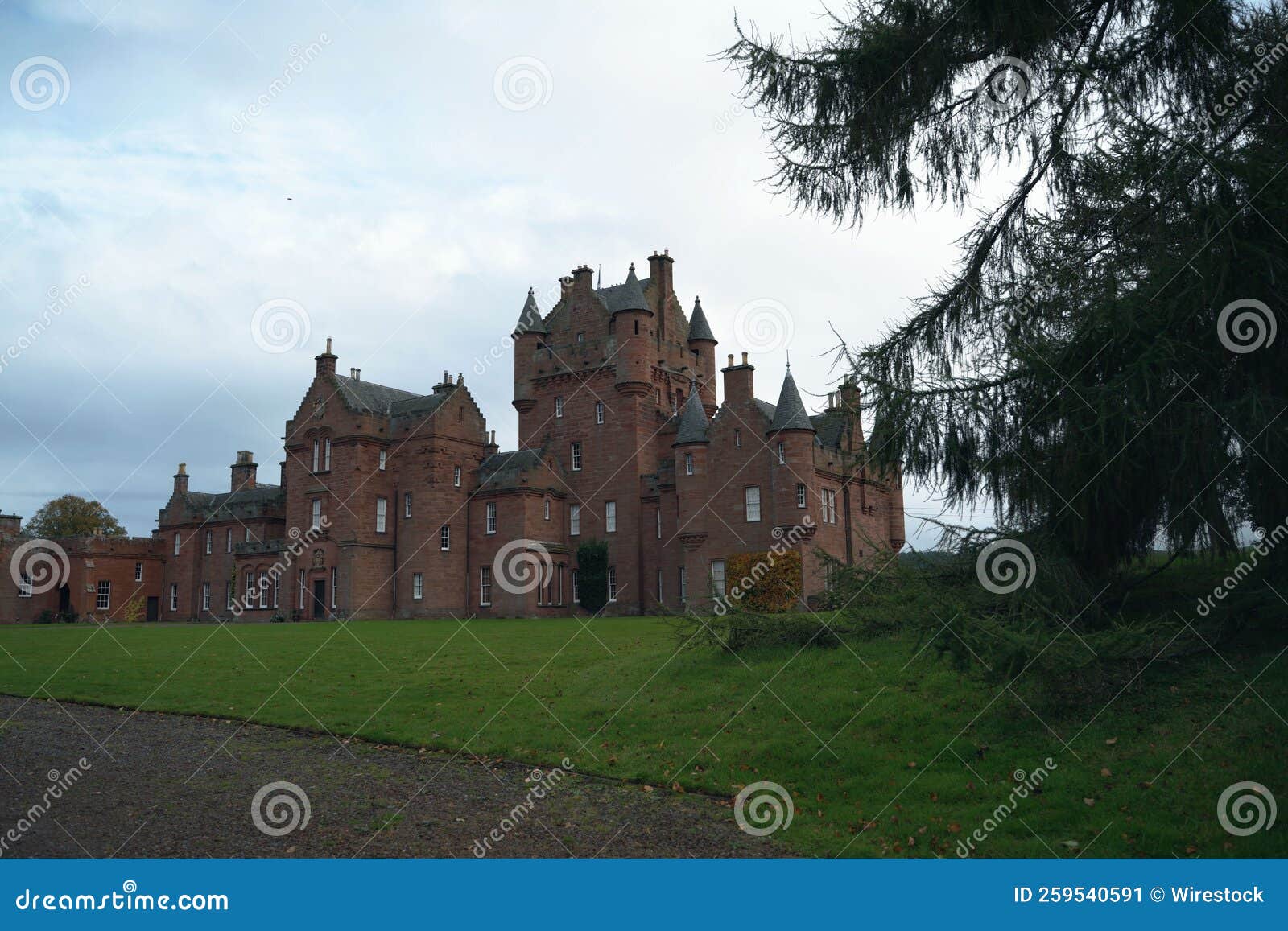 Ancient Ayton Castle in Greenery in the Scottish Borders Stock Image ...