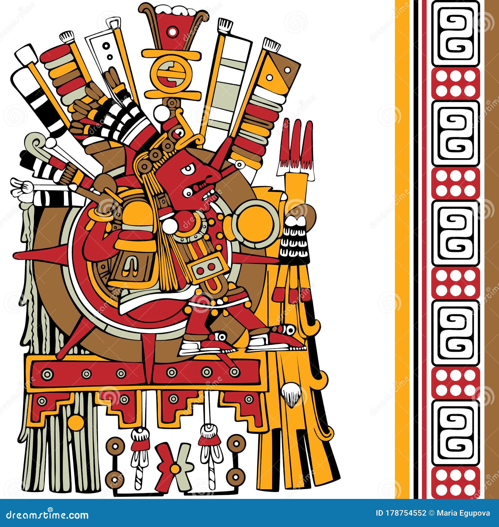 Ancient Aztec God stock vector. Illustration of quetzalcoatl - 178754552