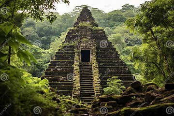 Ancient Aztec Pyramid in the Jungle Stock Illustration - Illustration ...