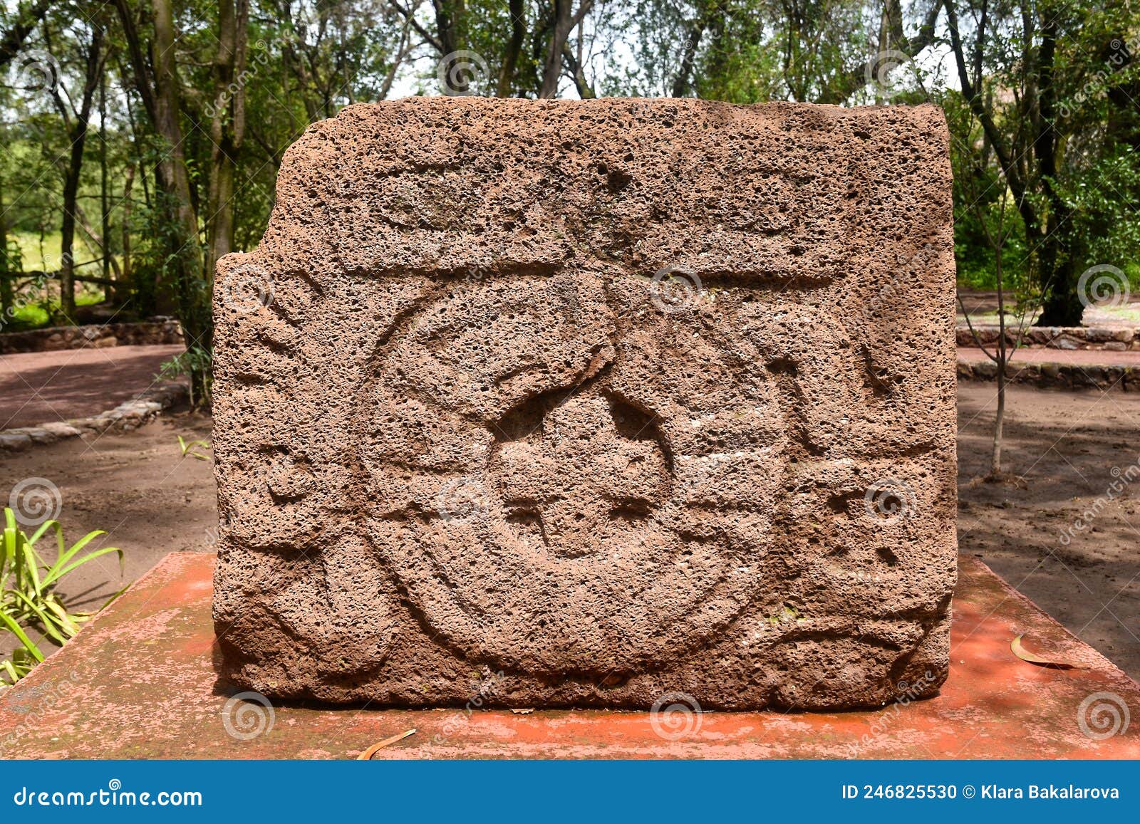 Ancient Aztec Stone Carving Artifact with Patterns, TeotihuacÃ¡n ...
